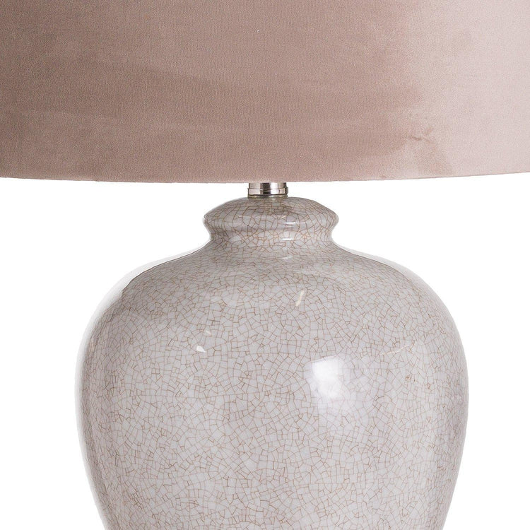 Hadley Ceramic Table Lamp With Natural Shade – Luxe Interior